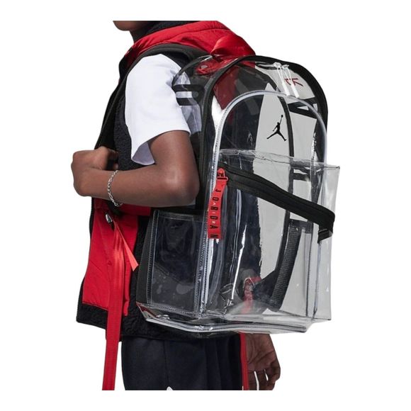 Jordan | Bags | Nike Air Jordan Clear Air Patrol Backpack 27l Black Red ...